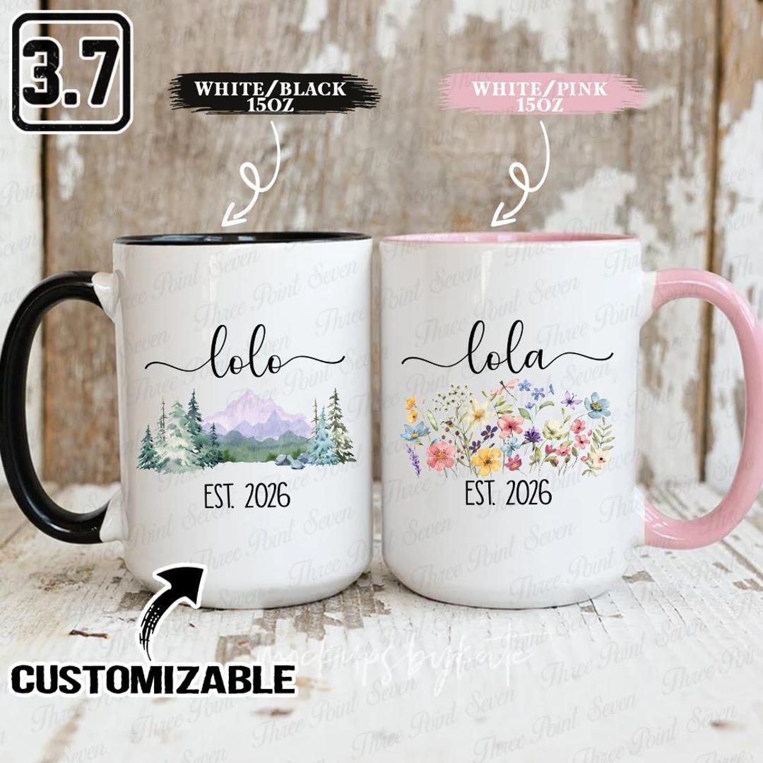 Personalized Lola & Lolo Mug, Pregnancy Announcement Gift, New Lola ...
