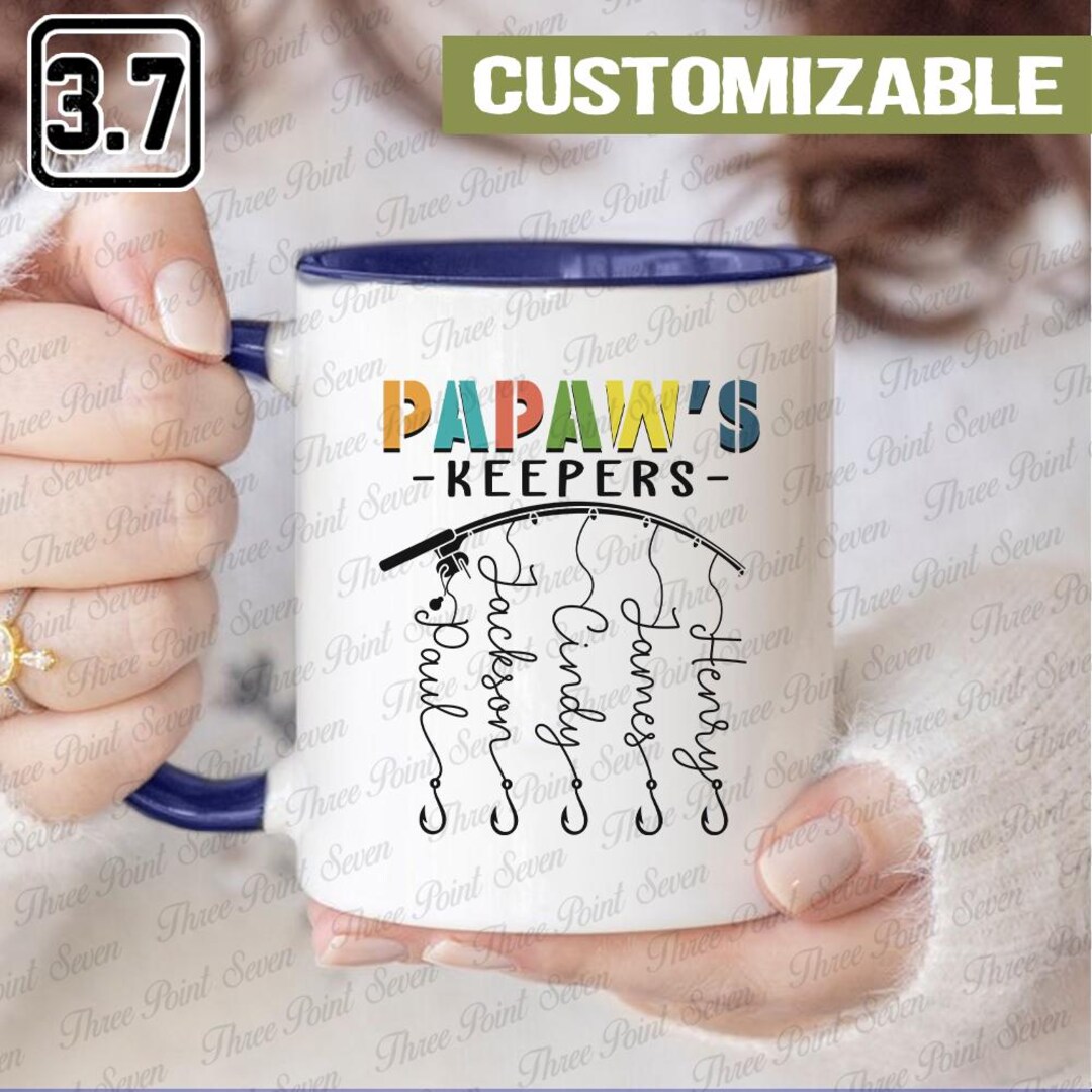 Personalized Fishing Papaw Mug, Papaw's Keepers Mug, Custom Pawpaw With ...