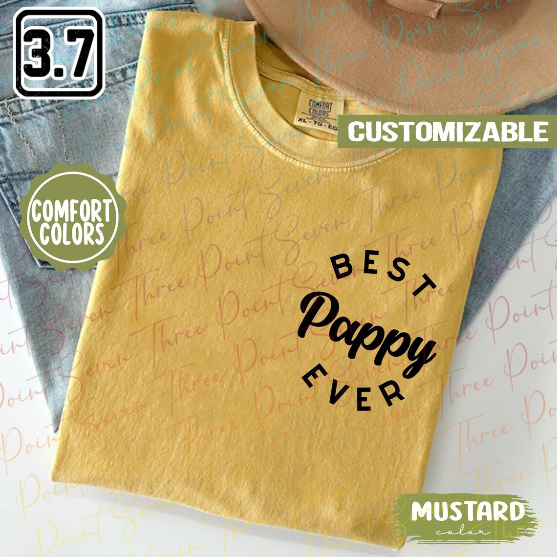 Personalized Best Pappy Ever Comfort Colors® Shirt, Grandpa Shirt ...