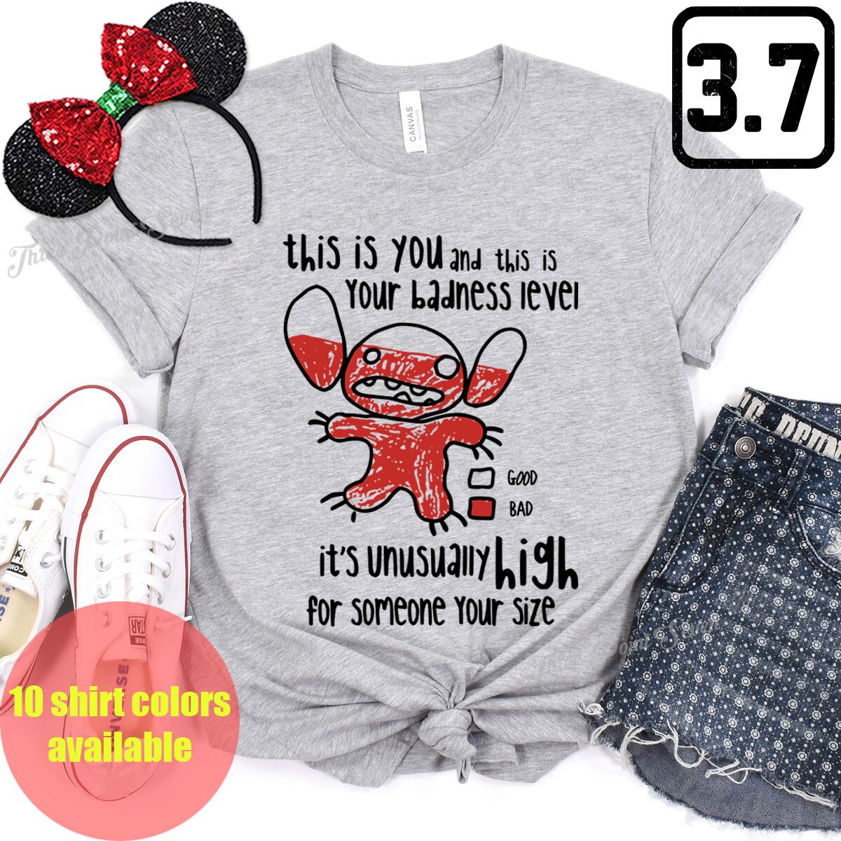 This is Your Badness Level Shirt Lilo and Stitch Stitch - Etsy