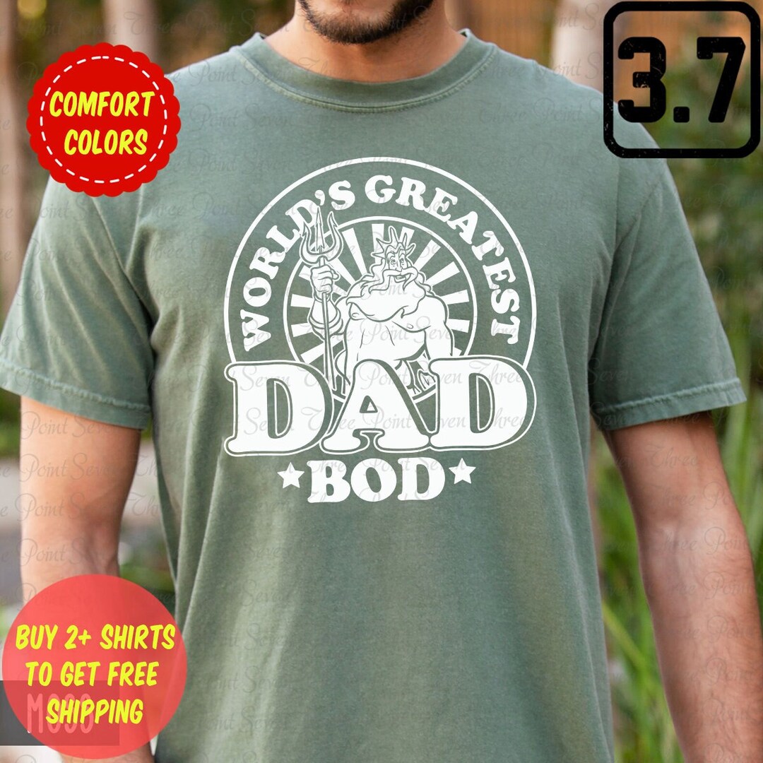 Little Mermaid Dad Comfort Colors Shirt, King Triton T-shirt, Mermaid ...