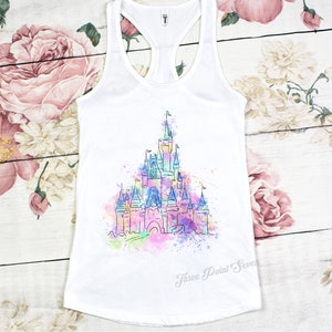 Watercolor Castle Tank Top, Disney Women's Shirt, Magic Kingdom Shirt ...