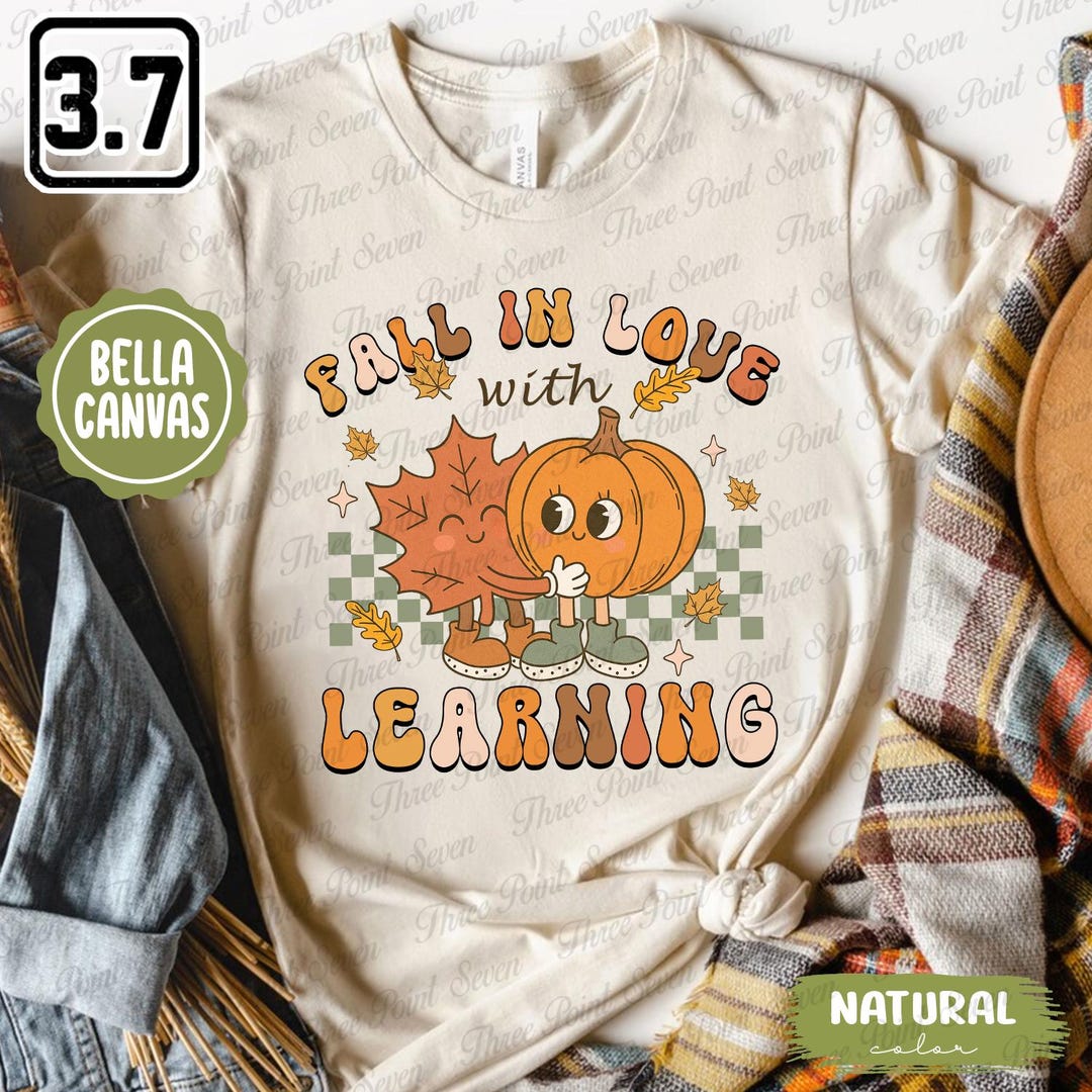 Fall in Love With Learning Shirt, Pumpkin Teacher T-shirt, Autumn ...