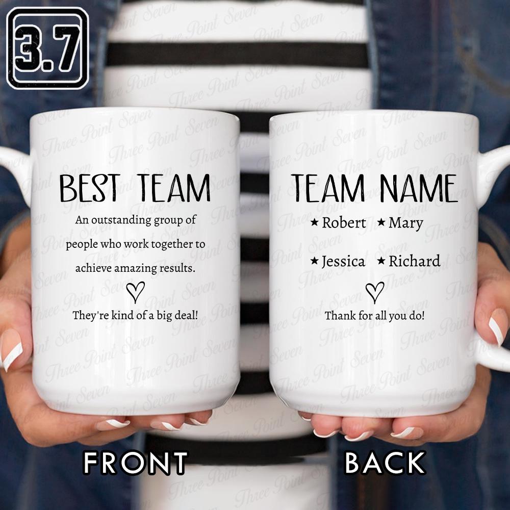 Personalized Best Team Mug – Custom Name Christmas Thank You Gift for ...