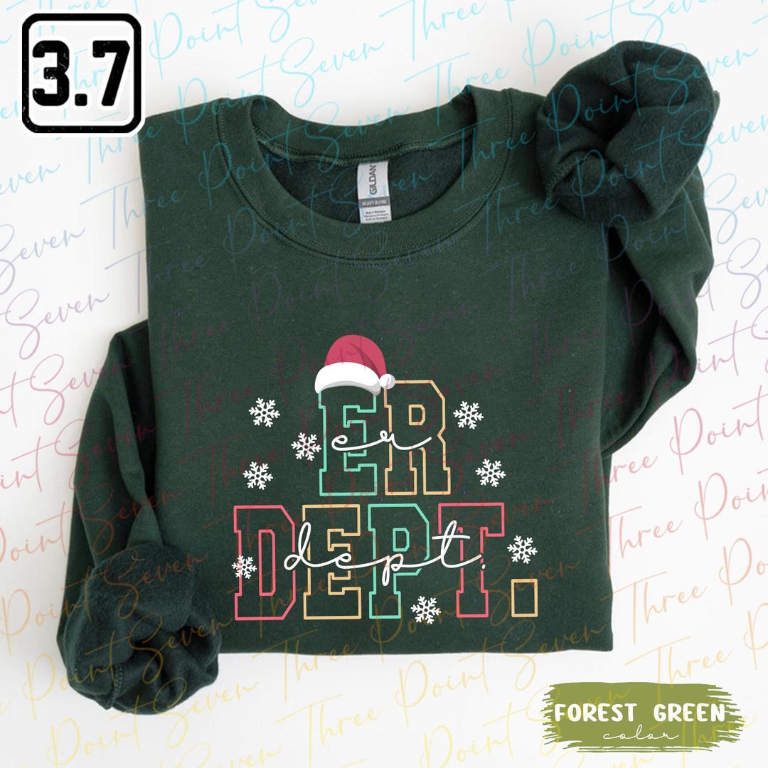 Christmas Emergency Department Sweatshirt, ER Nurse Holiday Gift ...