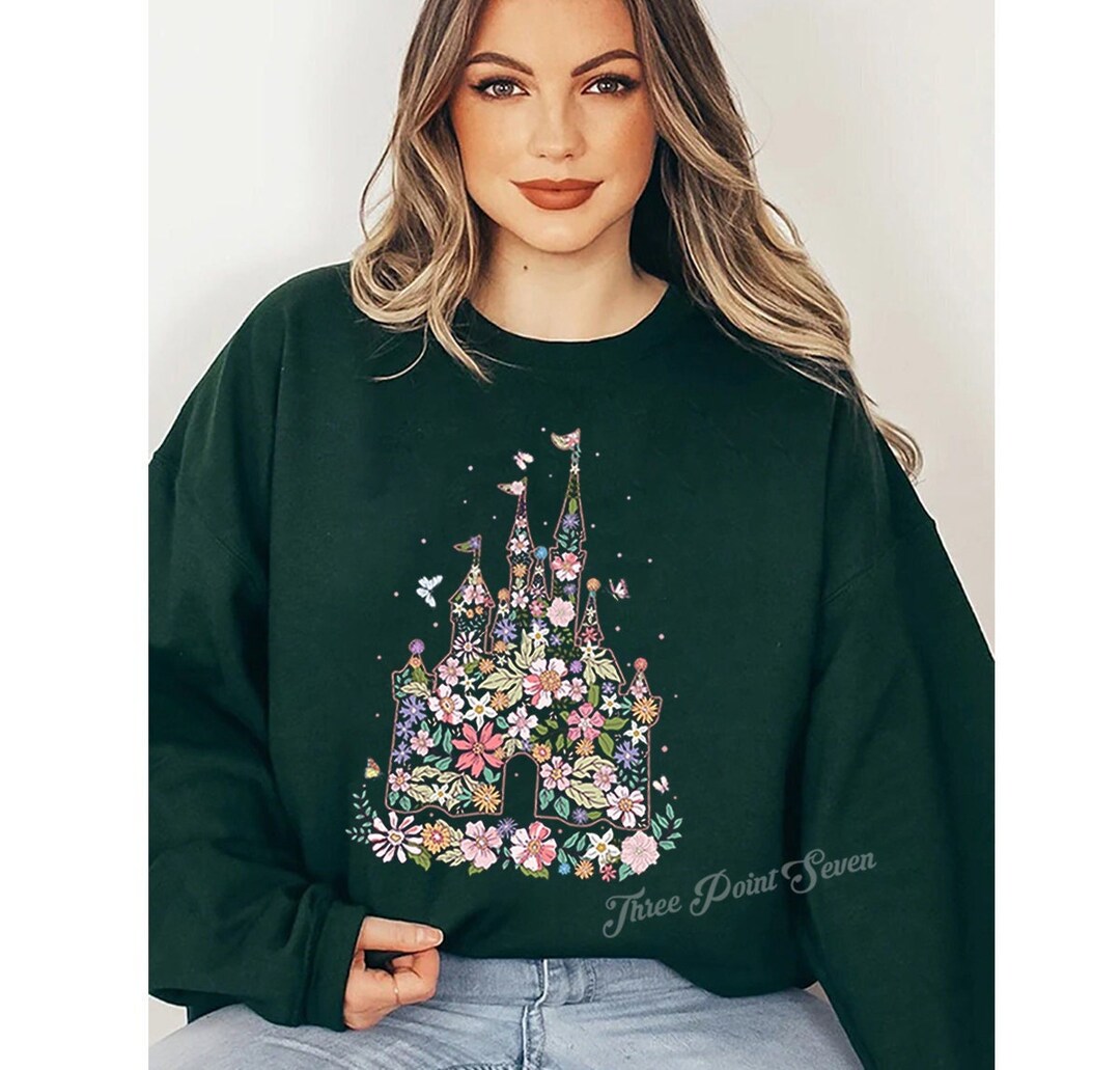 Floral Castle Sweatshirt, Magic Kingdom Family Matching Sweatshirt ...