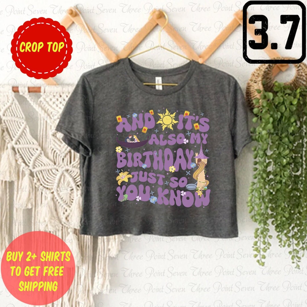 Princess Rapunzel Birthday Crop Top, Tangled Crop Top, Girl Birthday ...