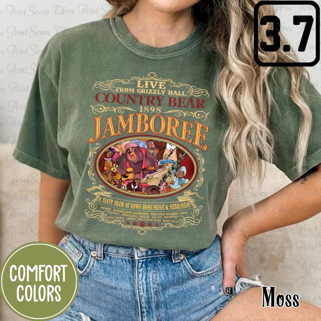 Retro Country Bear Jamboree Comfort Colors Shirt, Grizzly Hall Country ...