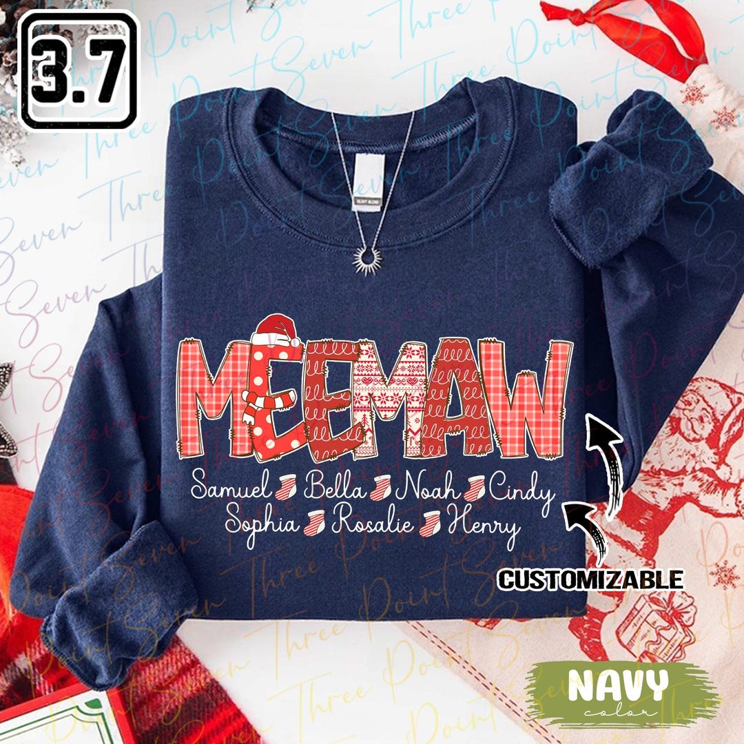 Personalized Christmas Meemaw Sweatshirt, Custom Mama Holiday Gift ...