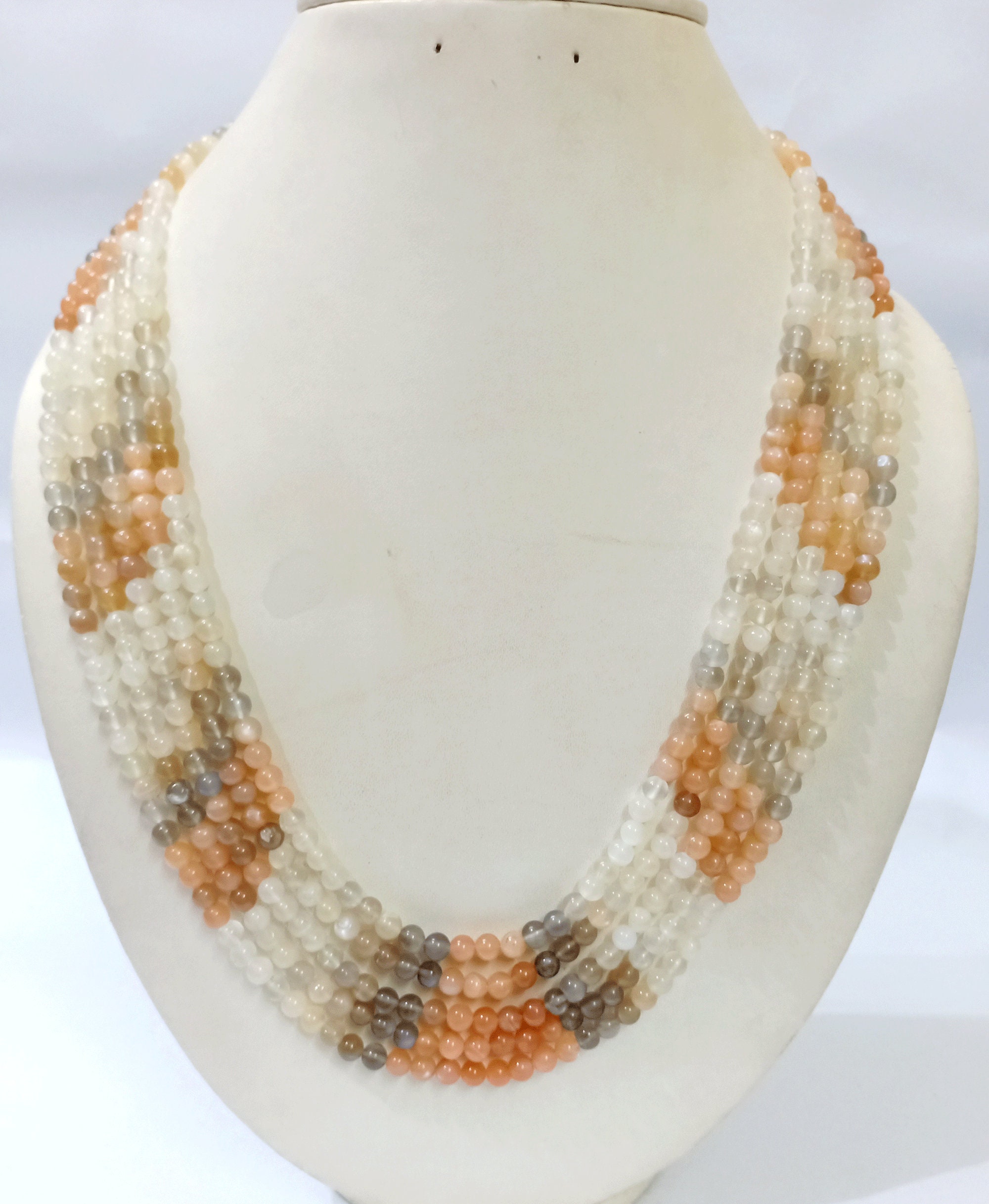 Shaded Multi Moonstone Beads Jewelry Necklace, Moonstone Beads Necklace ...