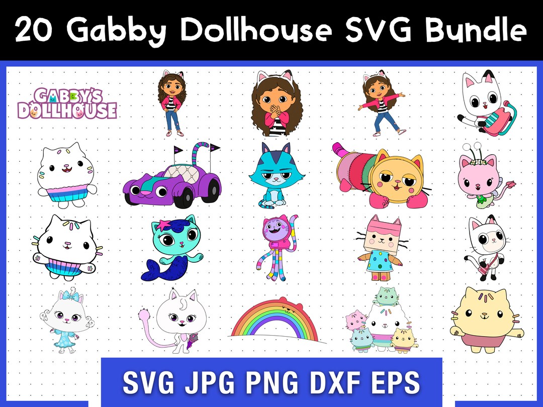 20 Gabby Dollhouse SVG Bundle, Gabby Dollhouse SVG Template, Digital ...
