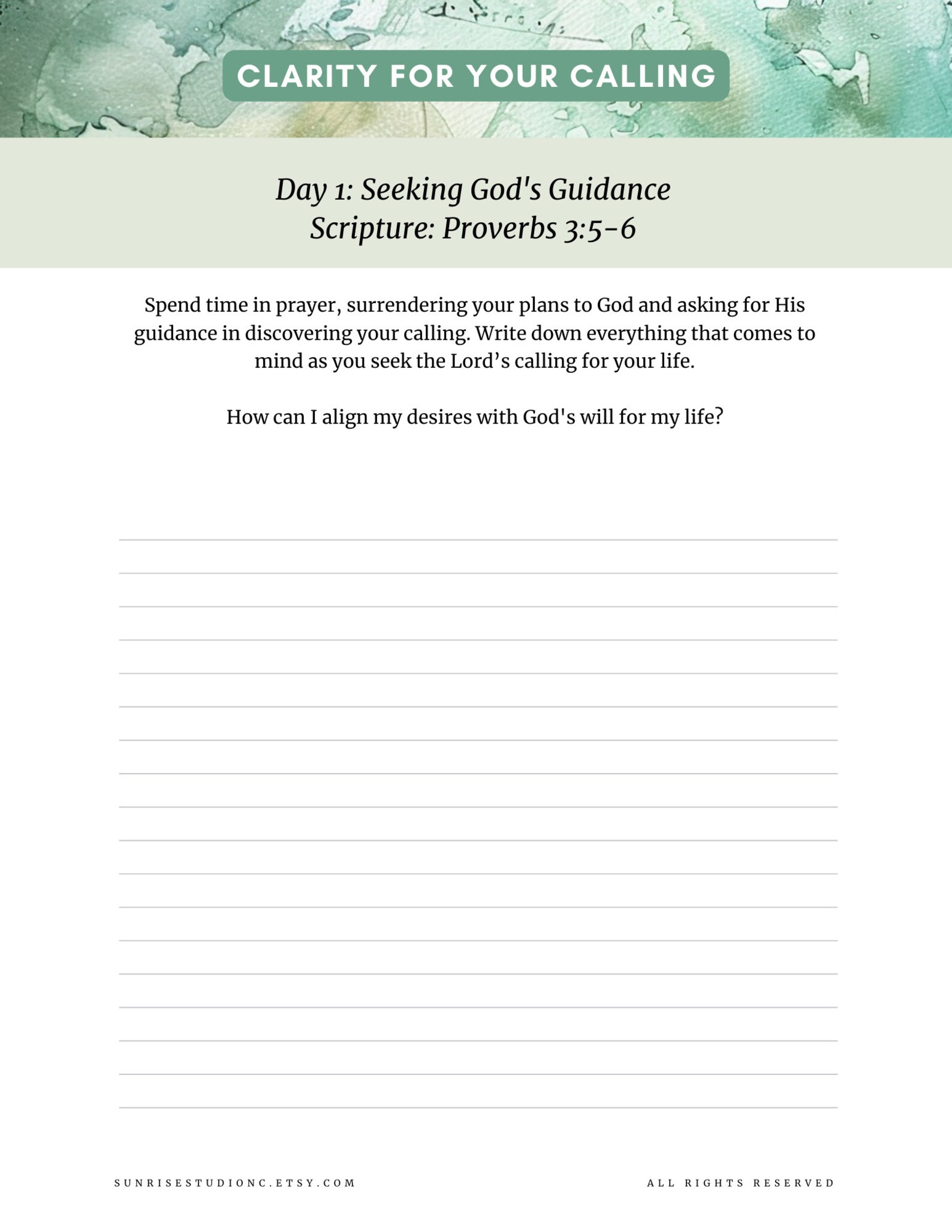 21-day Devotional Journal: Clarity for Your Calling (PDF) - Etsy