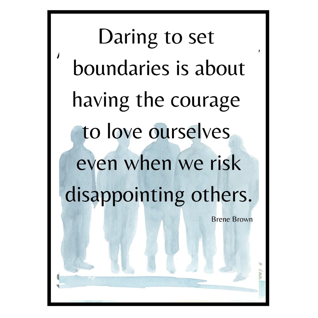 Brene Brown Boundaries Quote Wall Art: Inspirational Watercolor ...