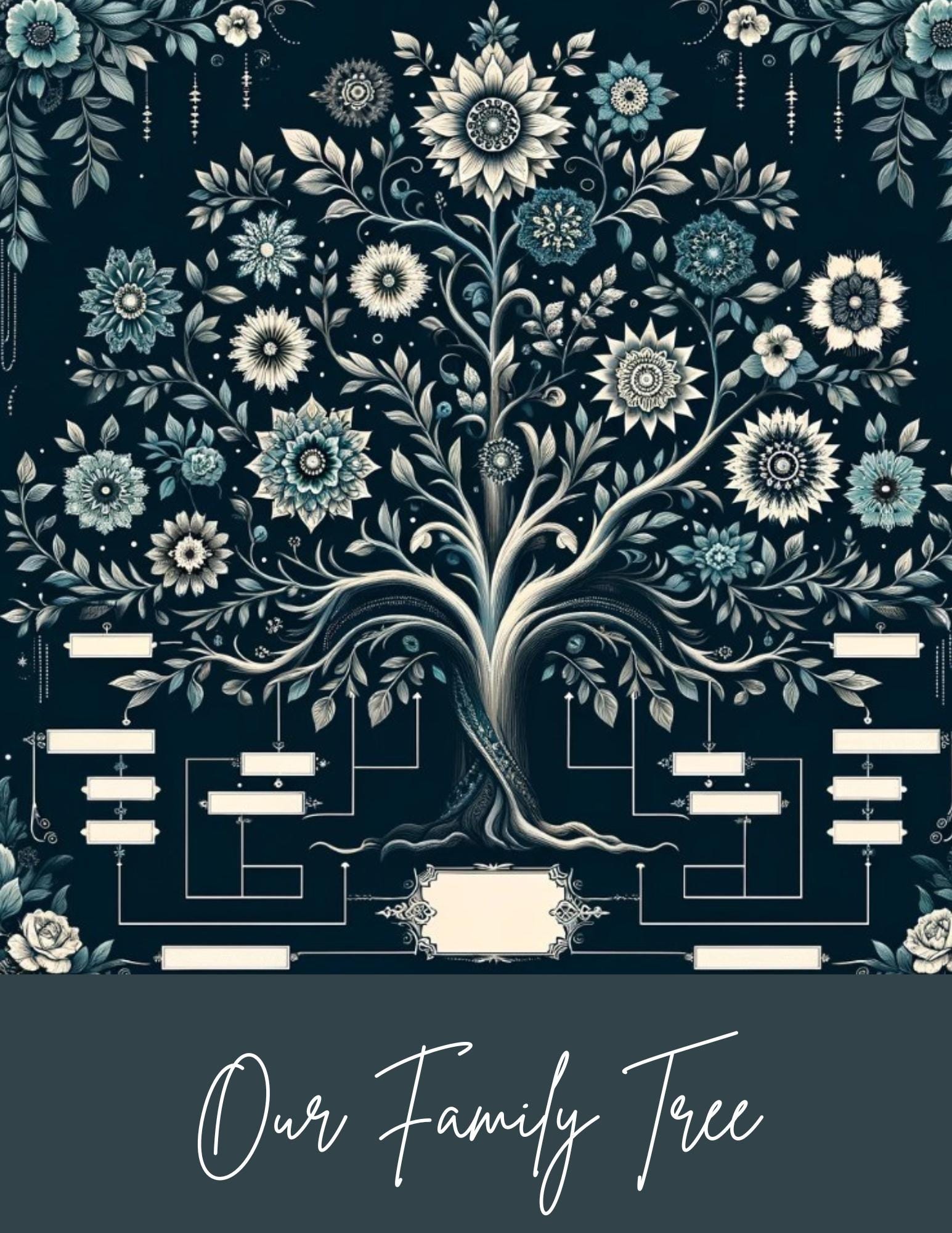 Grandparents Family Tree Planner, Relative Sheet, Cemetery Log ...