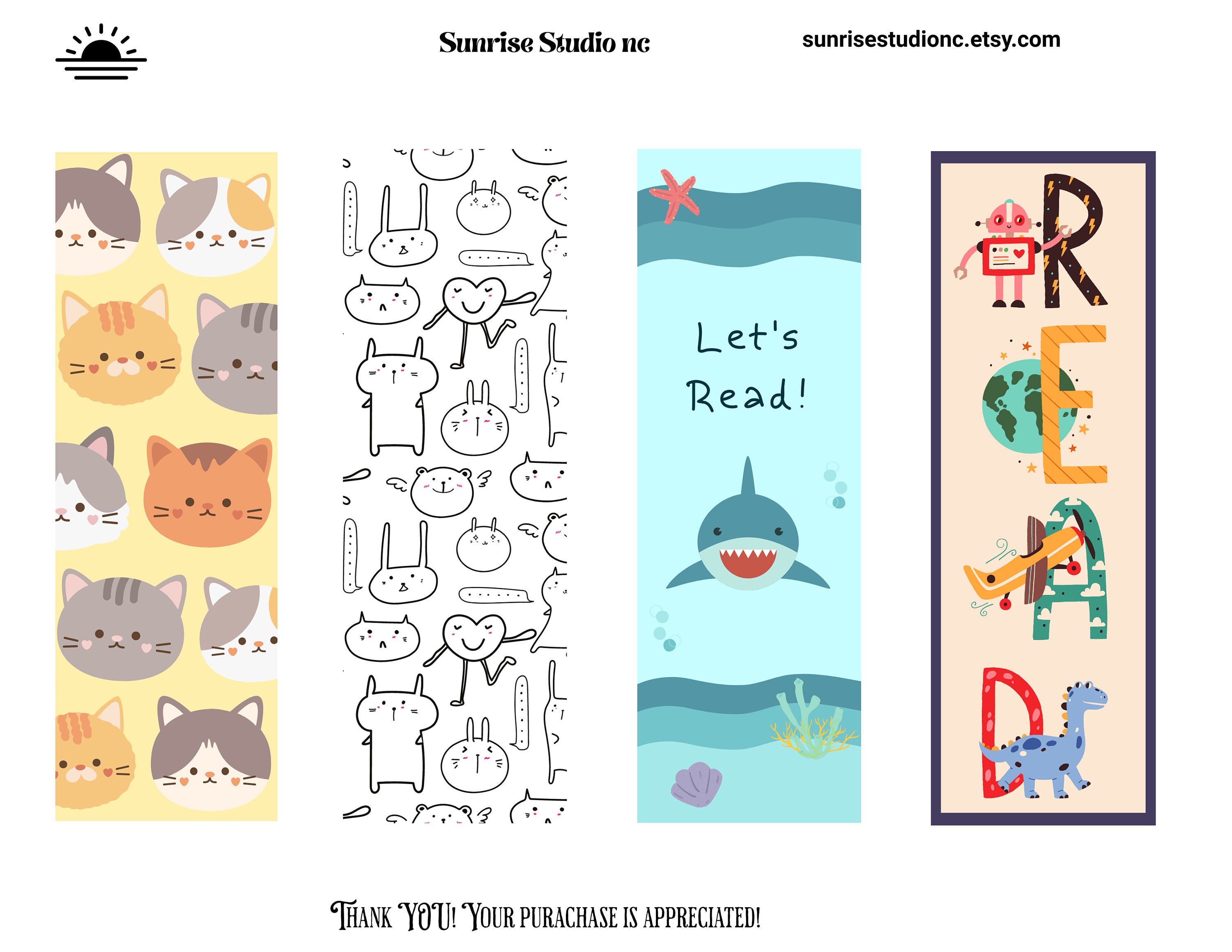 Kids Bookmarks, 4 Kids Bookmarks, One Bookmark to Color, Make Reading ...