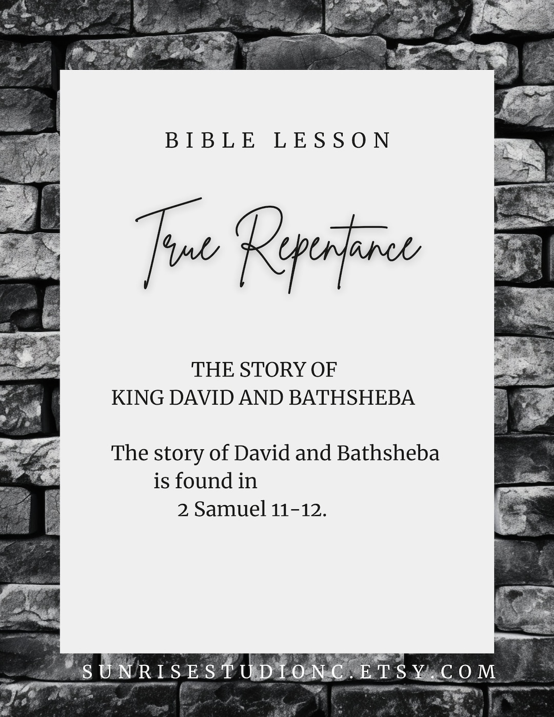 Bible Study, True Repentance, Lesson in True Repentance, the Story of ...
