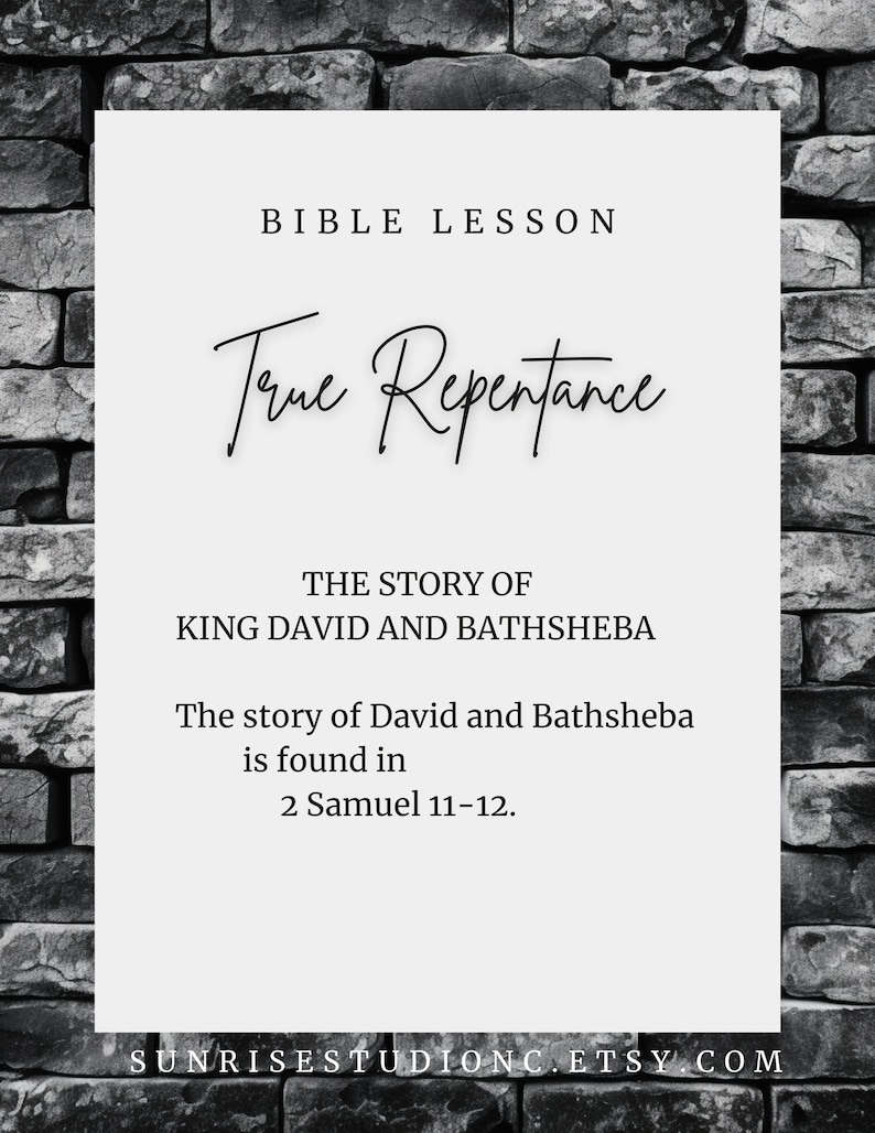 Bible Study, True Repentance, Lesson in True Repentance, the Story of ...
