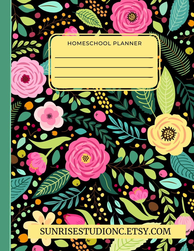 Homeschool Planner, Floral Homeschool Planner, Daily & Weekly Schedules ...