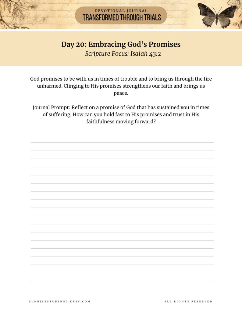 30-day Bible Study Journal: Faith & Endurance (PDF Pattern) - Etsy