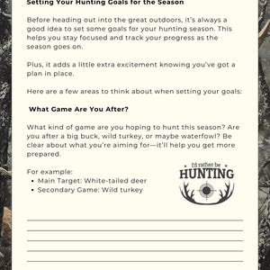 Hunting Journal With Gear Checklist, Goals, Logbook, Scouting Notes ...