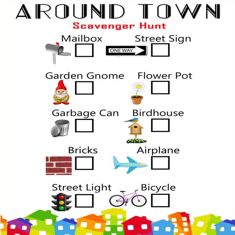 Scavenger Hunt Fun Digital Download Eleven Pages of Fun for - Etsy