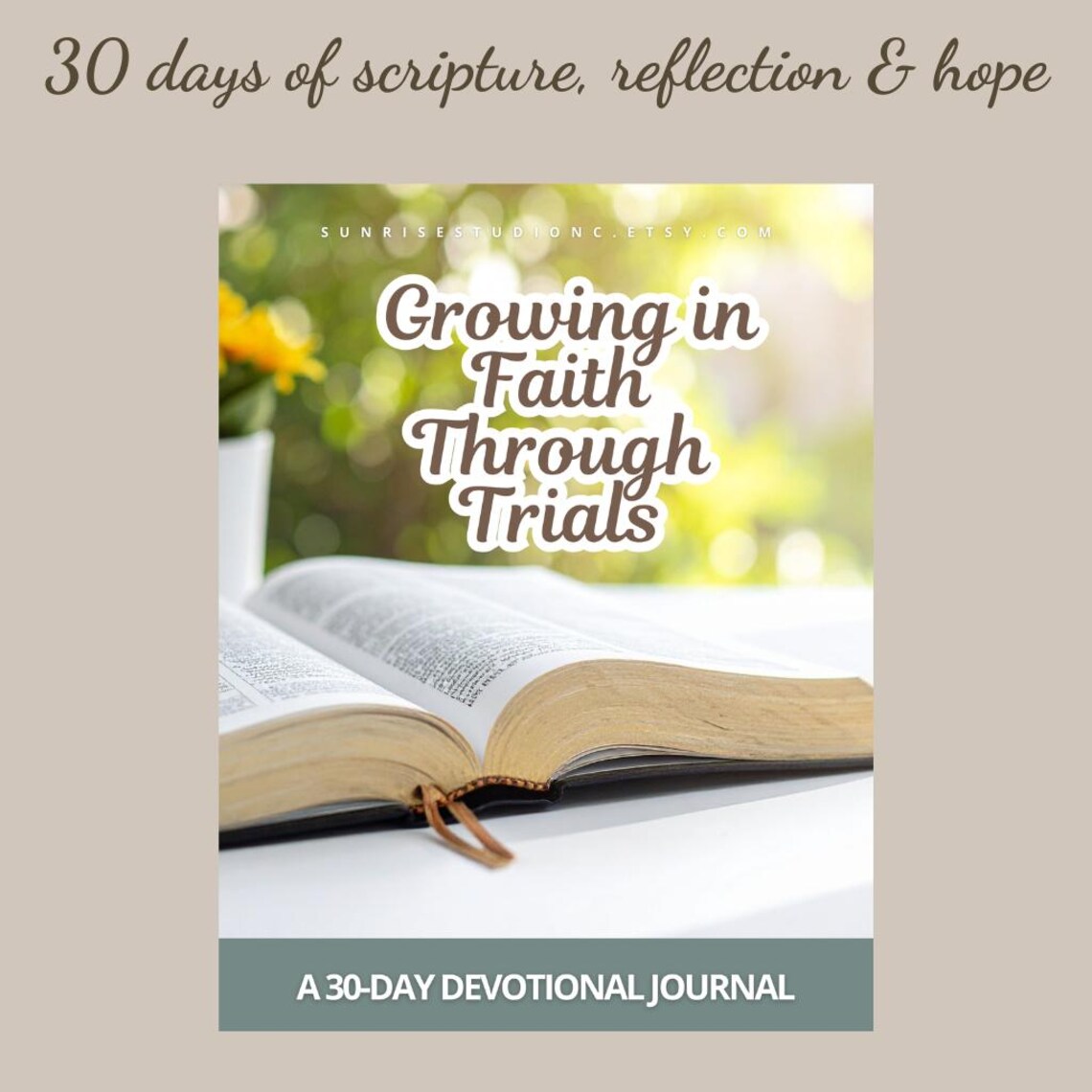 Growing in Faith Through Trials – 30 Day Devotional Journal - Etsy