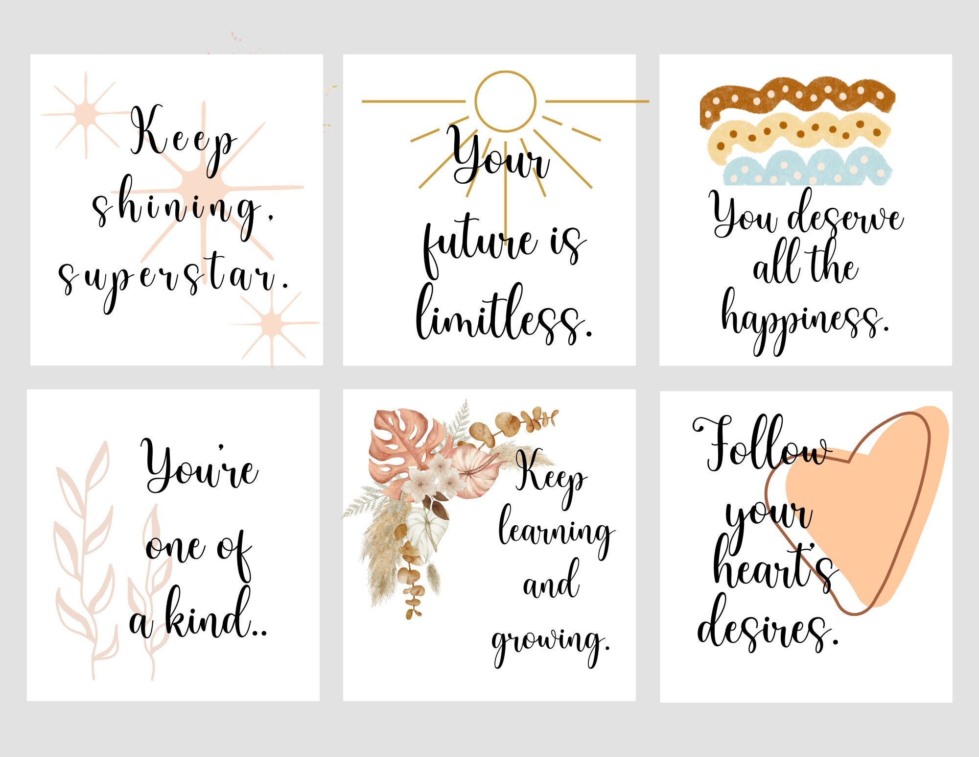 Teen Affirmation Cards: 30 Beautiful Cards to Print Encourage - Etsy