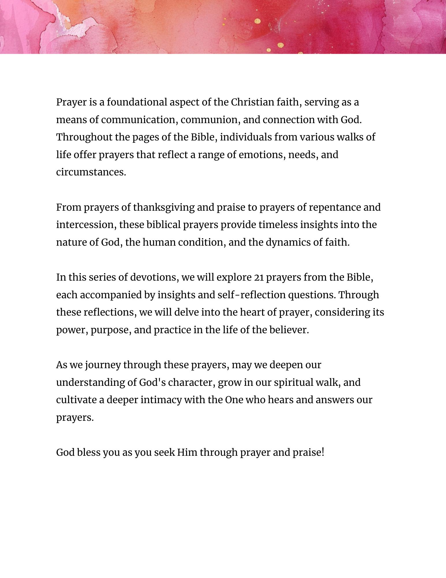Prayer Journal Template: Bible Study, Personal Devotion (printable PDF ...