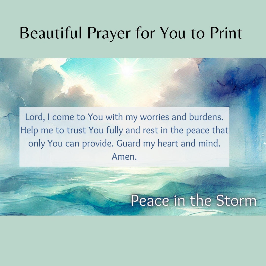 Prayer Cards, 30 Digital Peace in the Storm Prayer Cards, Overcoming ...