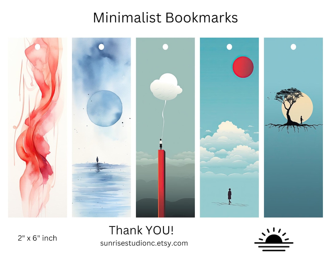 Minimalist Bookmark Set: Abstract Art, Modern Design (printable) - Etsy