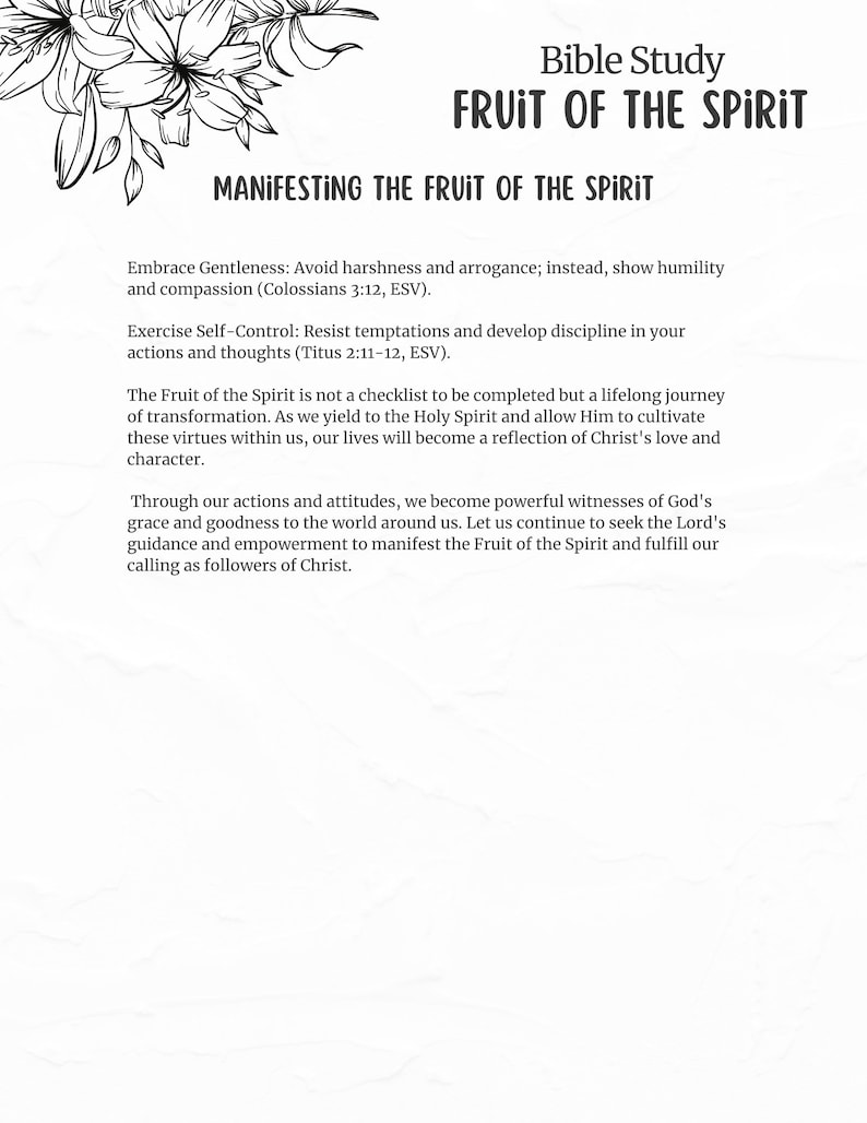 Fruit of the Spirit Bible Study: Group Discussion & Personal Growth ...