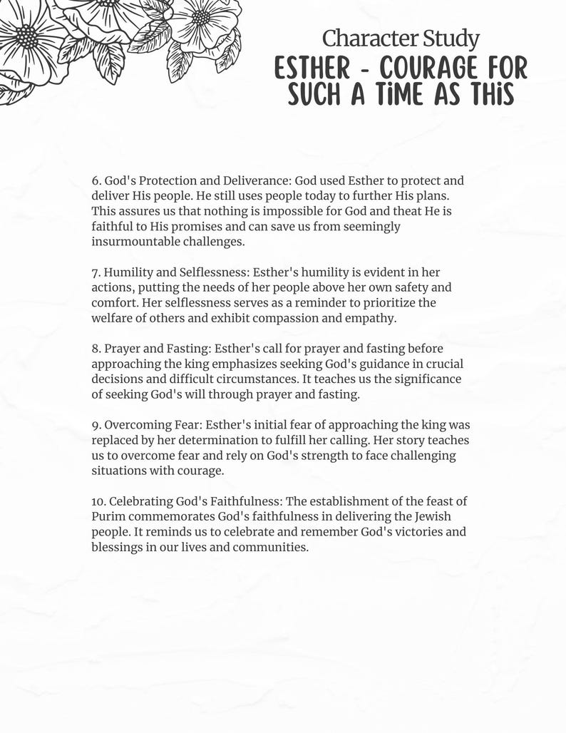 Bible Character Study on Esther, Courage for Such a Time as This, Women ...