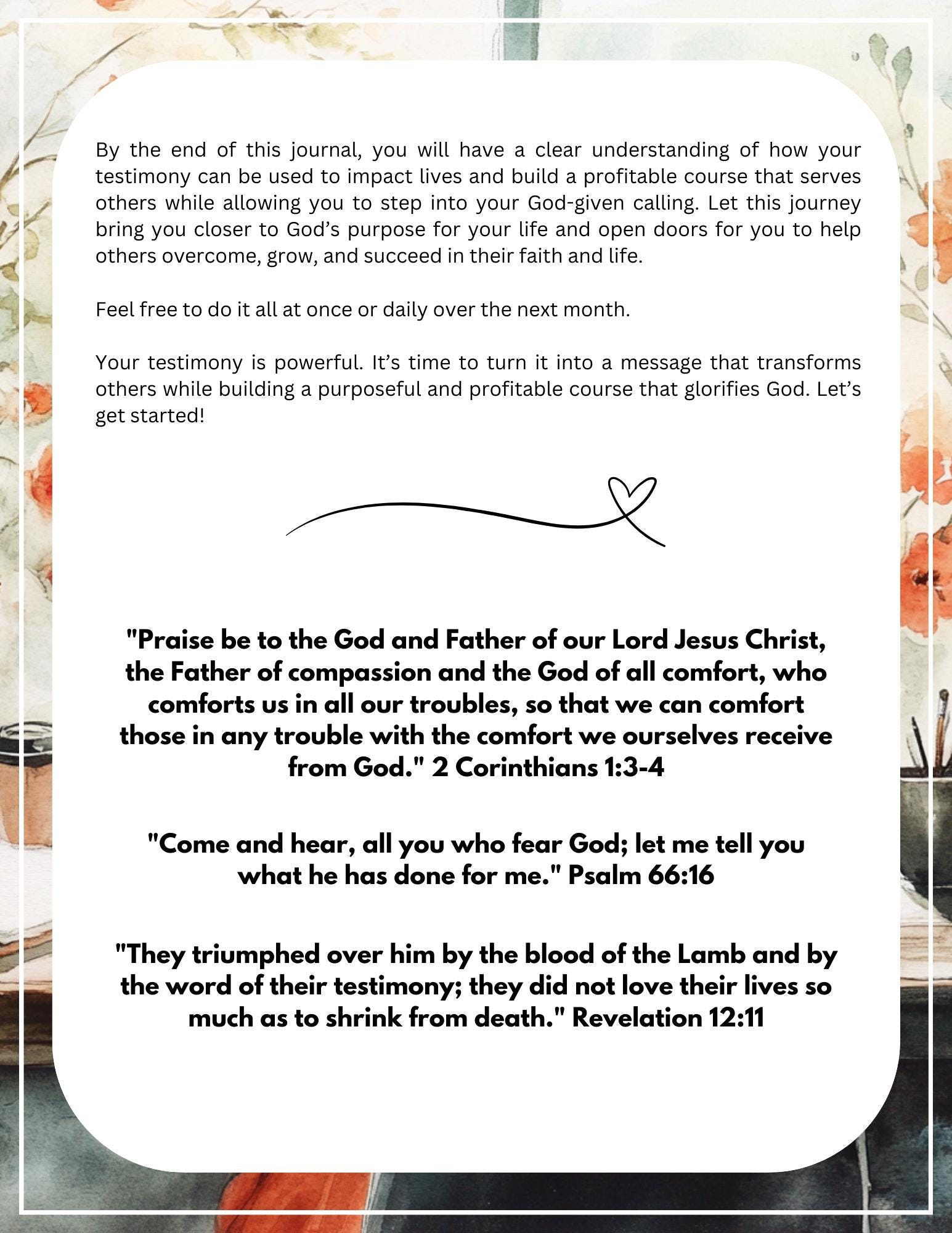 Uncover Your Testimony Journal, Spiritual Growth Journal, Healing and ...