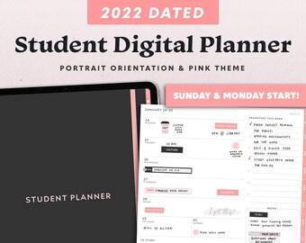 Pink Digital Student Planner - Etsy