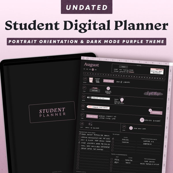 Vertical Student Planner - Etsy