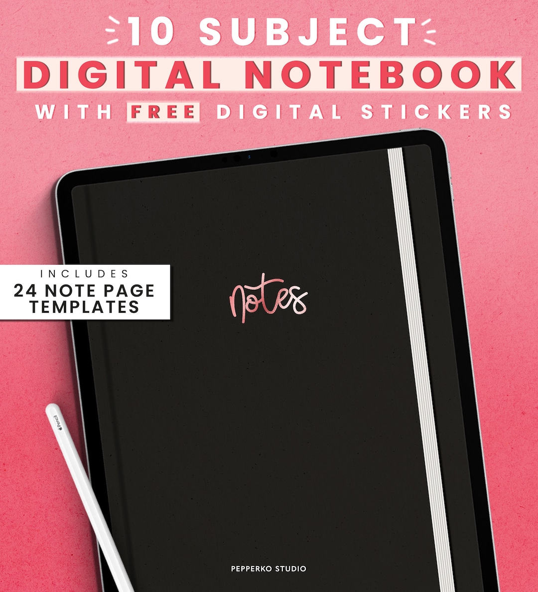 Digital Notebook for Goodnotes, Notability, Noteshelf 10 Subject ...