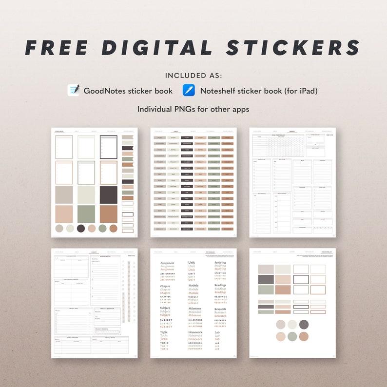 Student Digital Notebook 12 Subject Academic Notebook for - Etsy