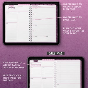 Undated Purple Landscape Teacher Digital Planner for iPad and Tablet ...
