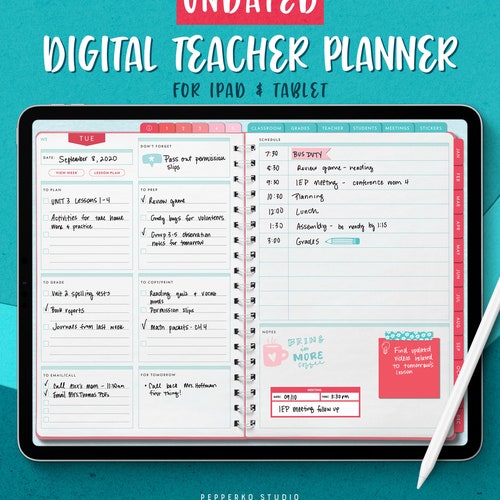 Undated Purple Landscape Teacher Digital Planner for Ipad and - Etsy