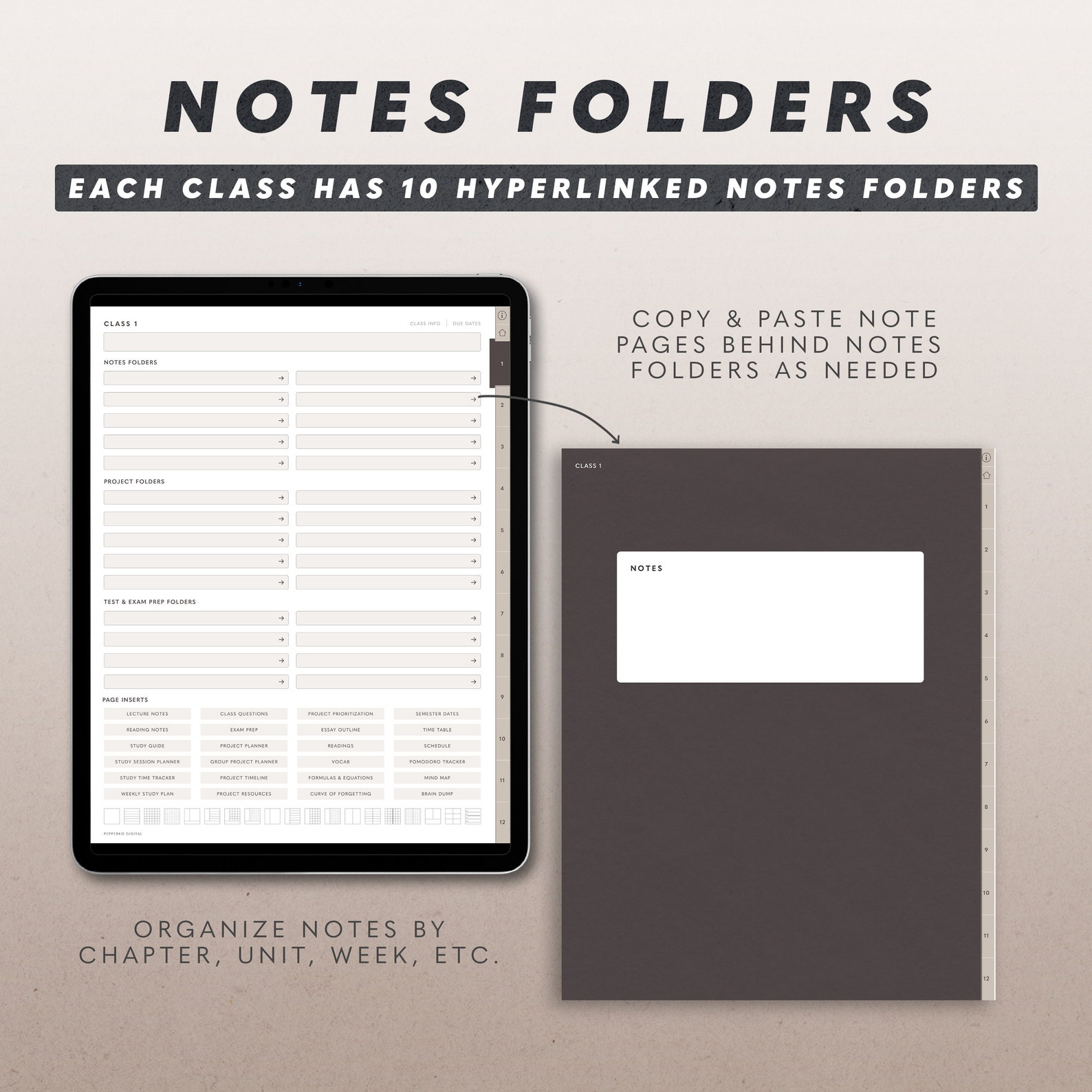 Student Digital Notebook 12 Subject Academic Notebook for Goodnotes ...