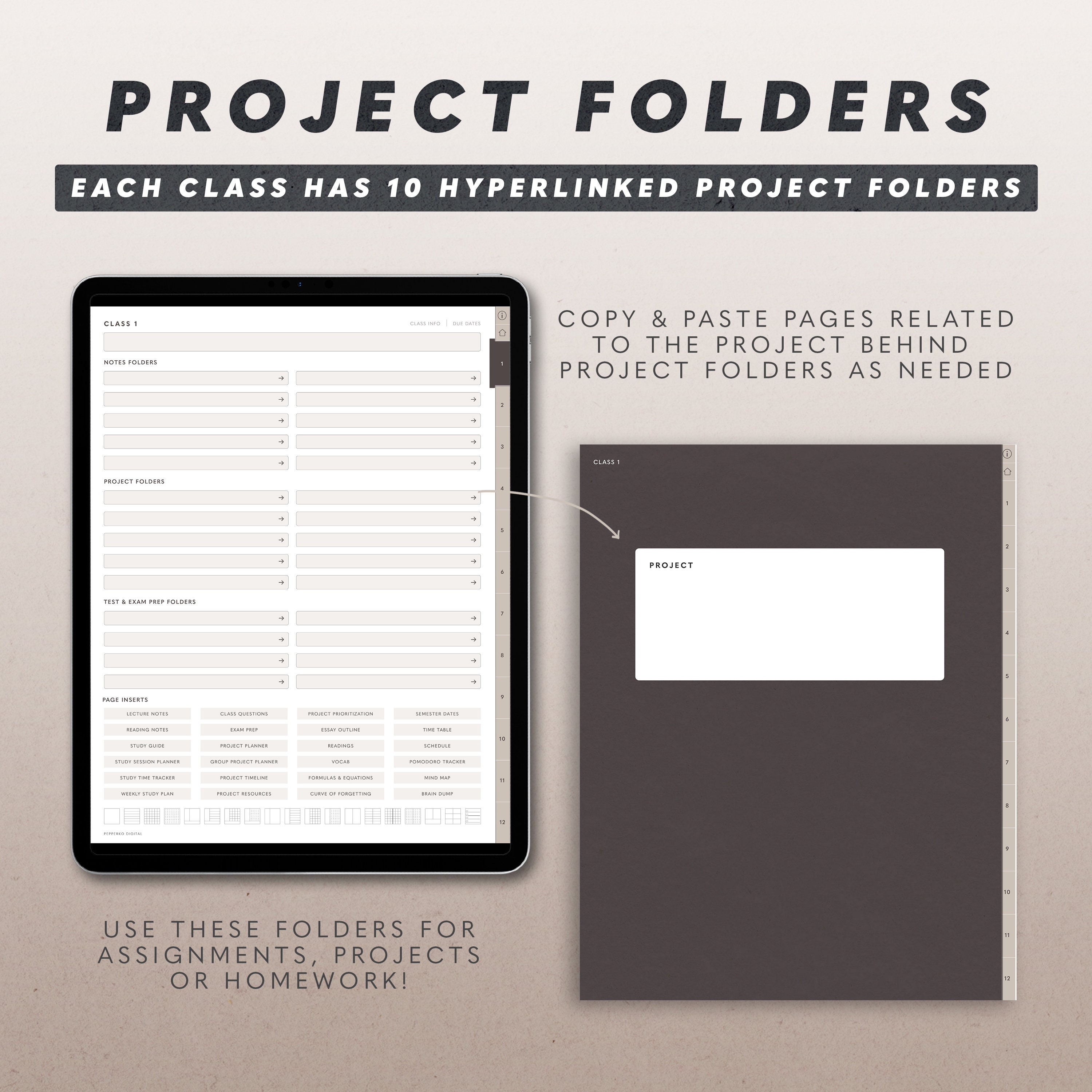 Student Digital Notebook 12 Subject Academic Notebook for | Etsy