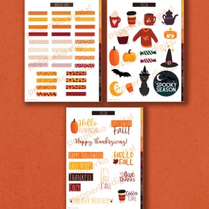 Fall Digital Sticker Bundle | Autumn Digital Stickers | Halloween ...