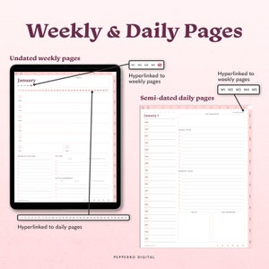 Undated Academic Digital Planner for iPad & Tablet | Vertical Student ...
