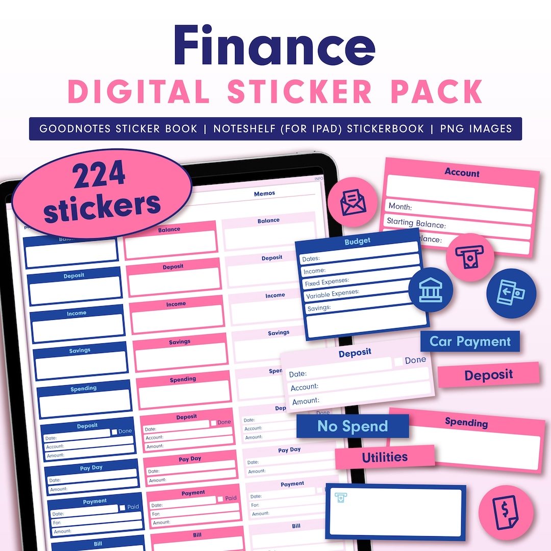 Finance Digital Stickers for Goodnotes, Noteshelf, Notability ...