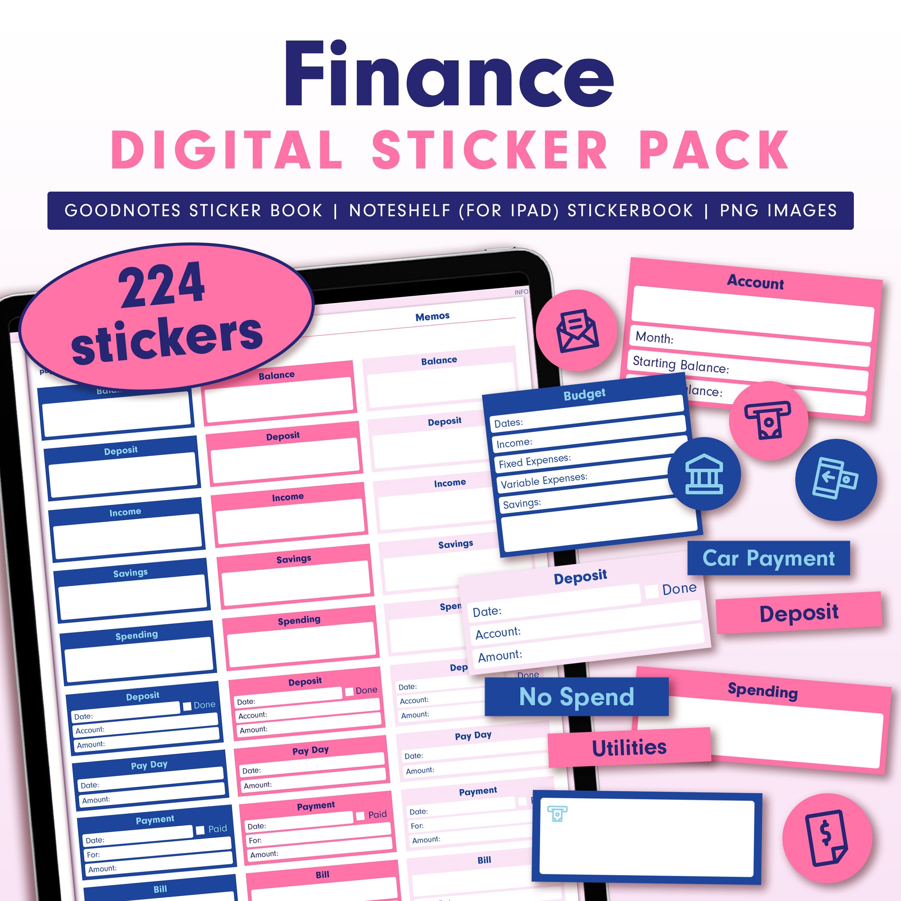 Finance Digital Stickers for Goodnotes, Noteshelf, Notability Financial ...