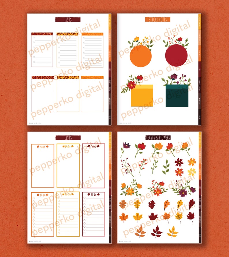Fall Digital Sticker Bundle Autumn Digital Stickers - Etsy
