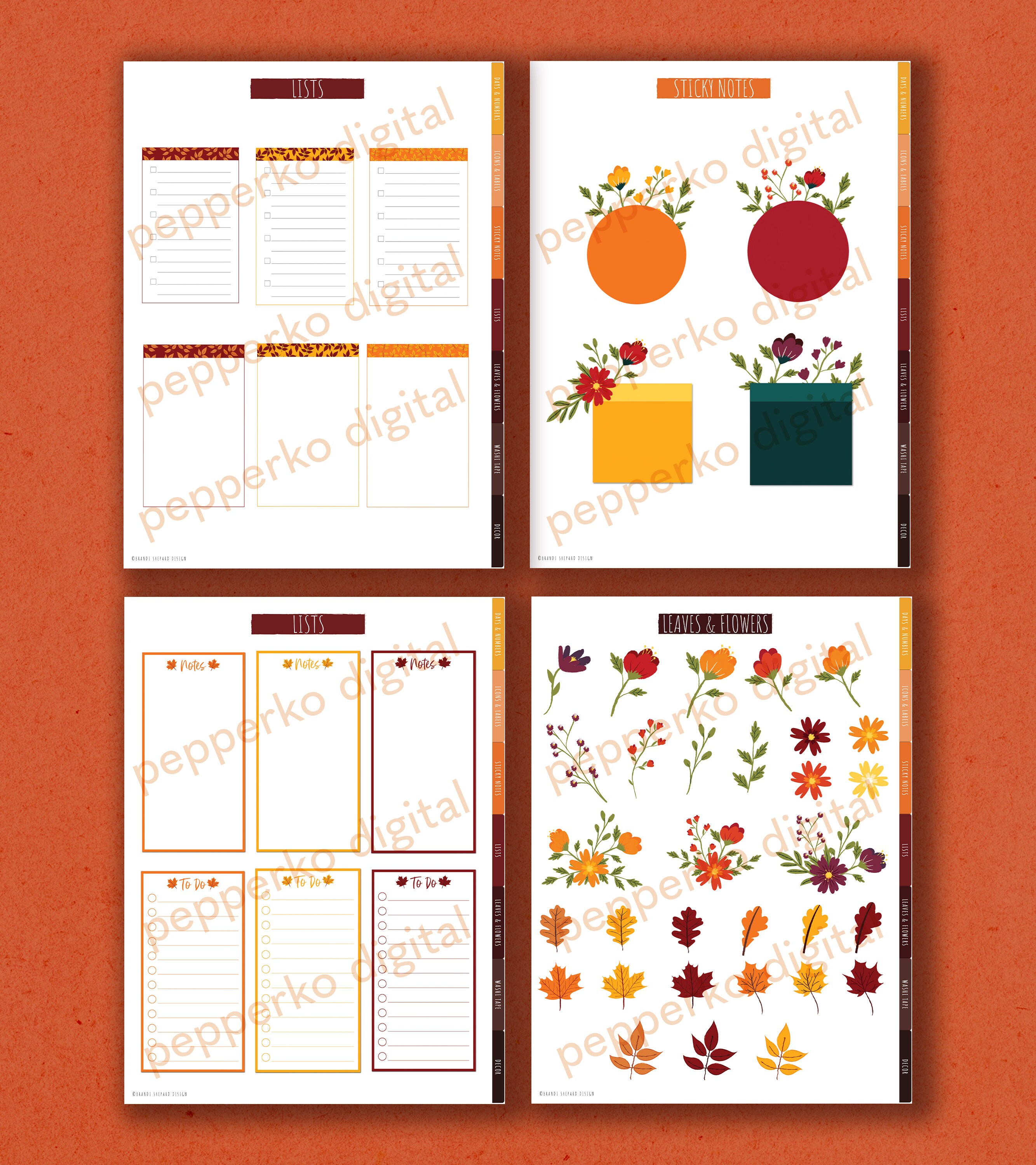 Fall Digital Sticker Bundle | Autumn Digital Stickers | Halloween ...