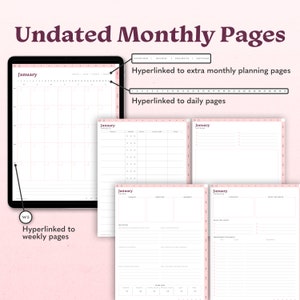 Undated Academic Digital Planner for iPad & Tablet | Vertical Student ...