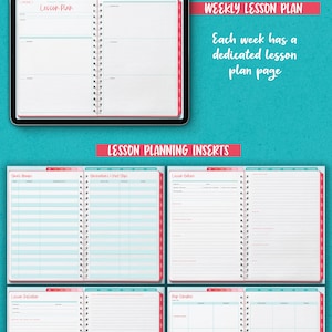 Undated Blue and Pink Landscape Teacher Digital Planner for iPad and ...