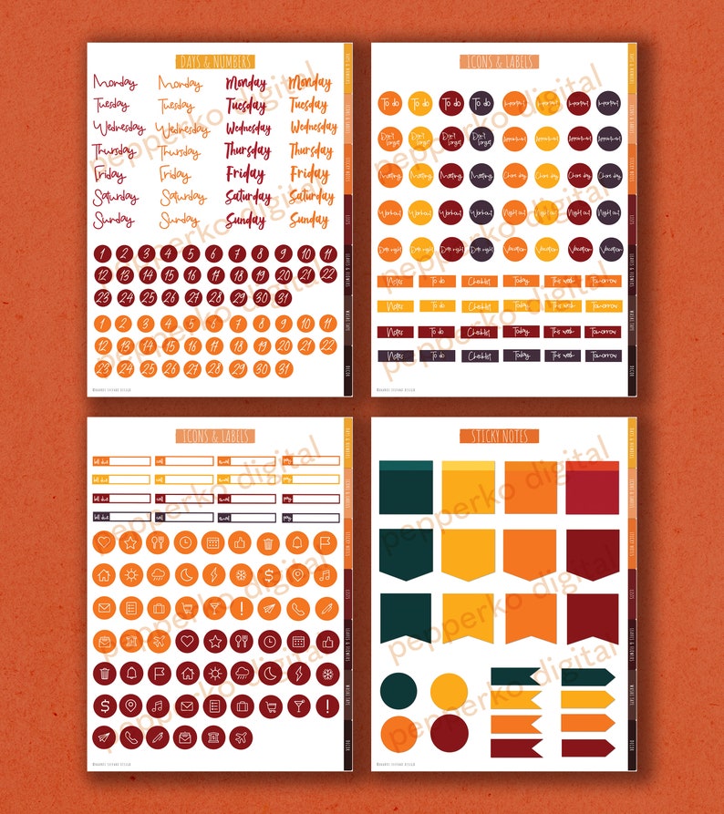 Fall Digital Sticker Bundle | Autumn Digital Stickers | Halloween ...